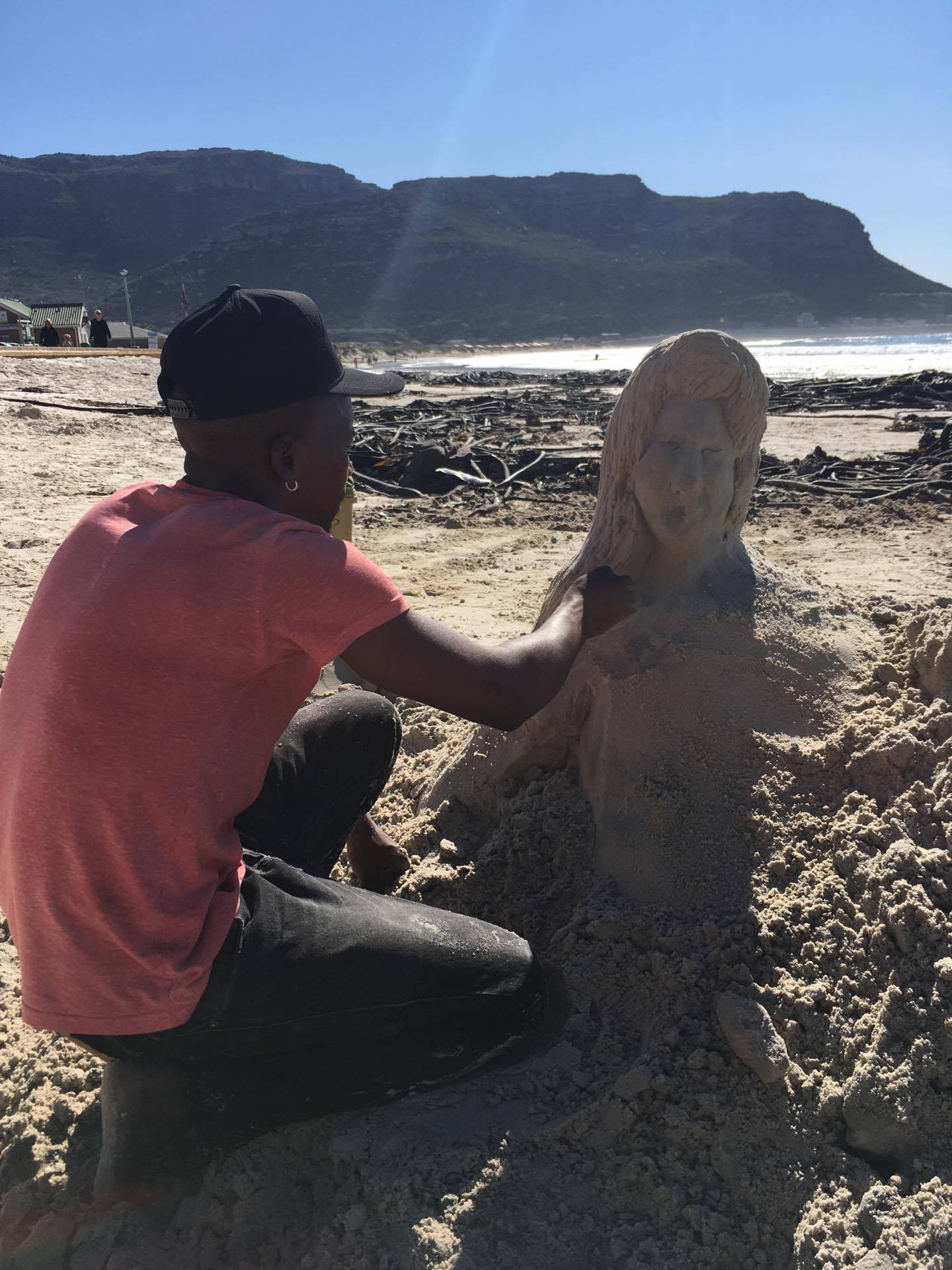 SA Police Welcome Talented Sand Artist onto Fish Hoek Beach - SA People