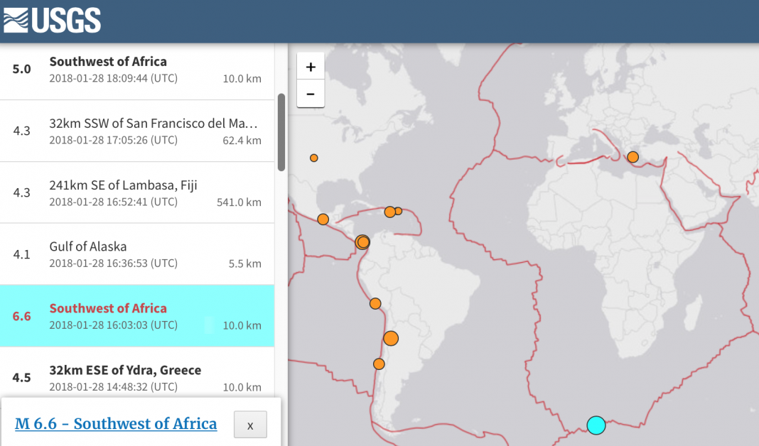 Two Earthquakes Strike South West of South Africa - SA People