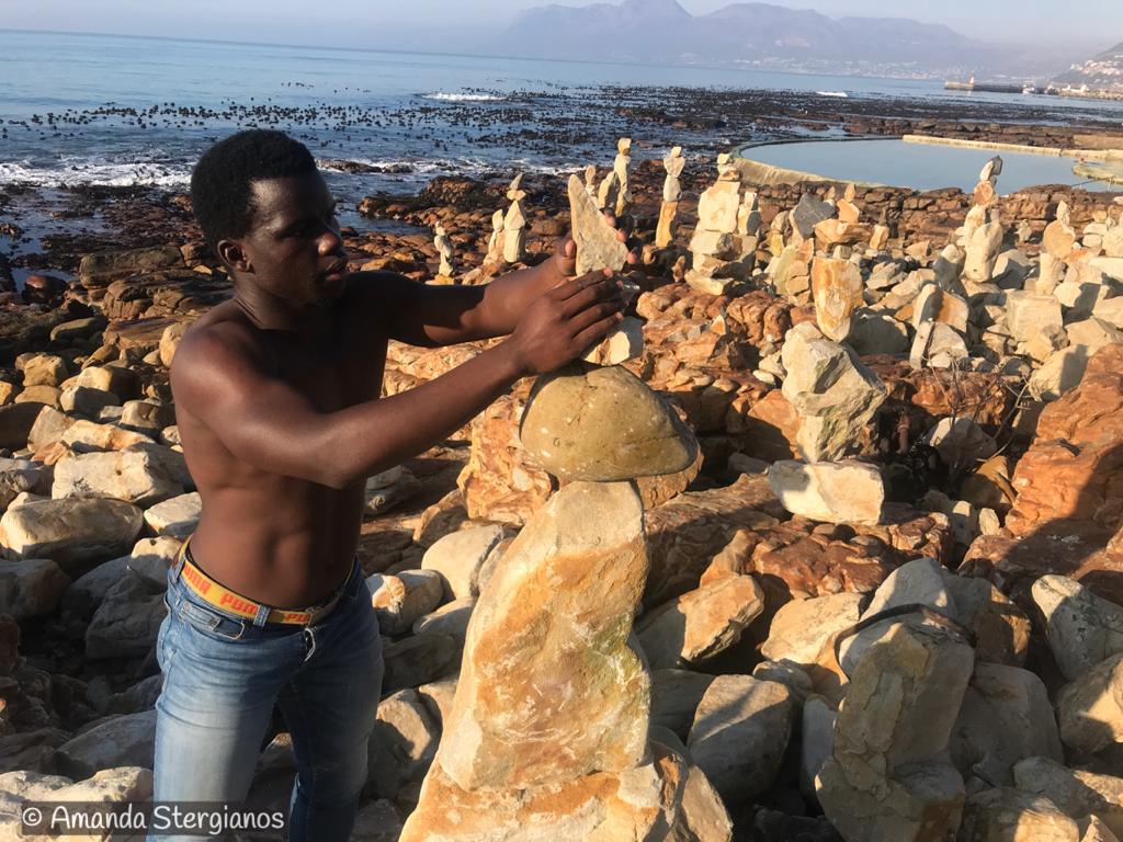 Sipho and the Stunning Stone Statues in Kalk Bay, South Africa - SA People
