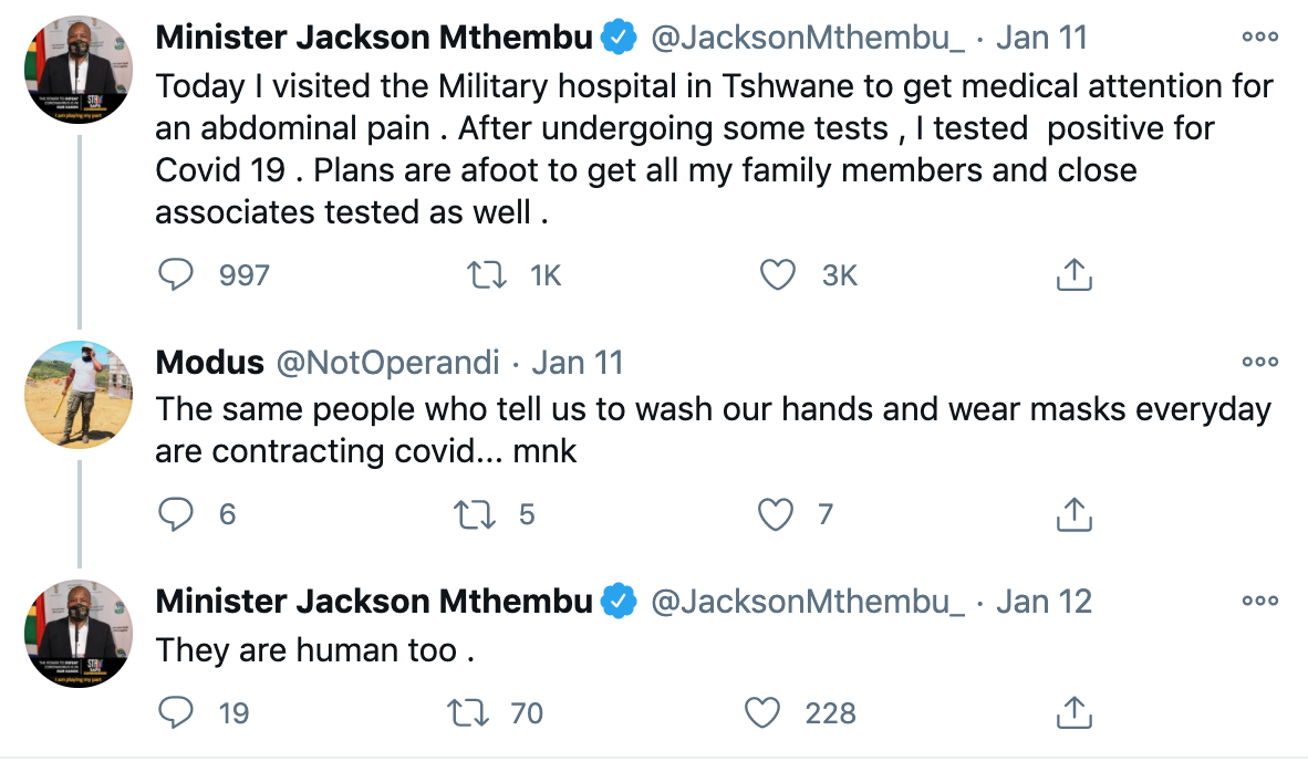 Jackson Mthembu's Last Heartbreaking Tweets - SA People