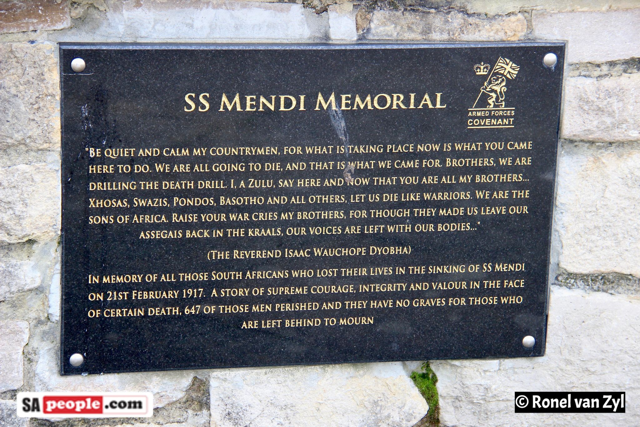Portsmouth pays tribute to 647 South Africans who died on SS Mendi in ...